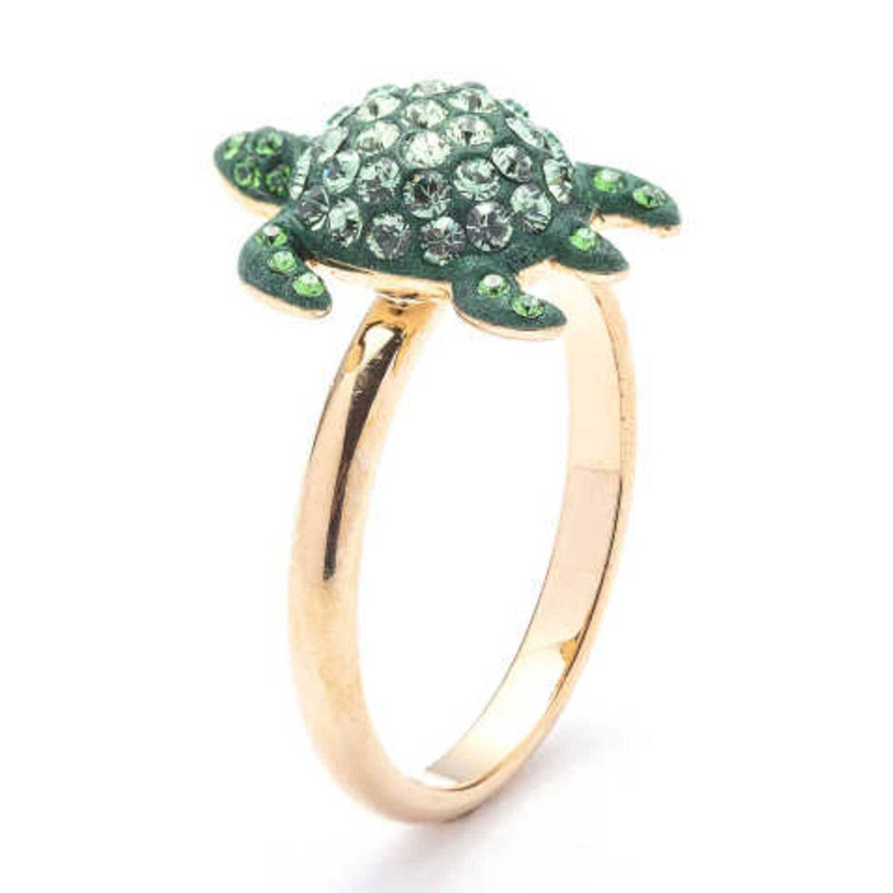 Swarovski Women s Ring Mustique Sea Life Green Crystal Turtle Size 6.5 5524497