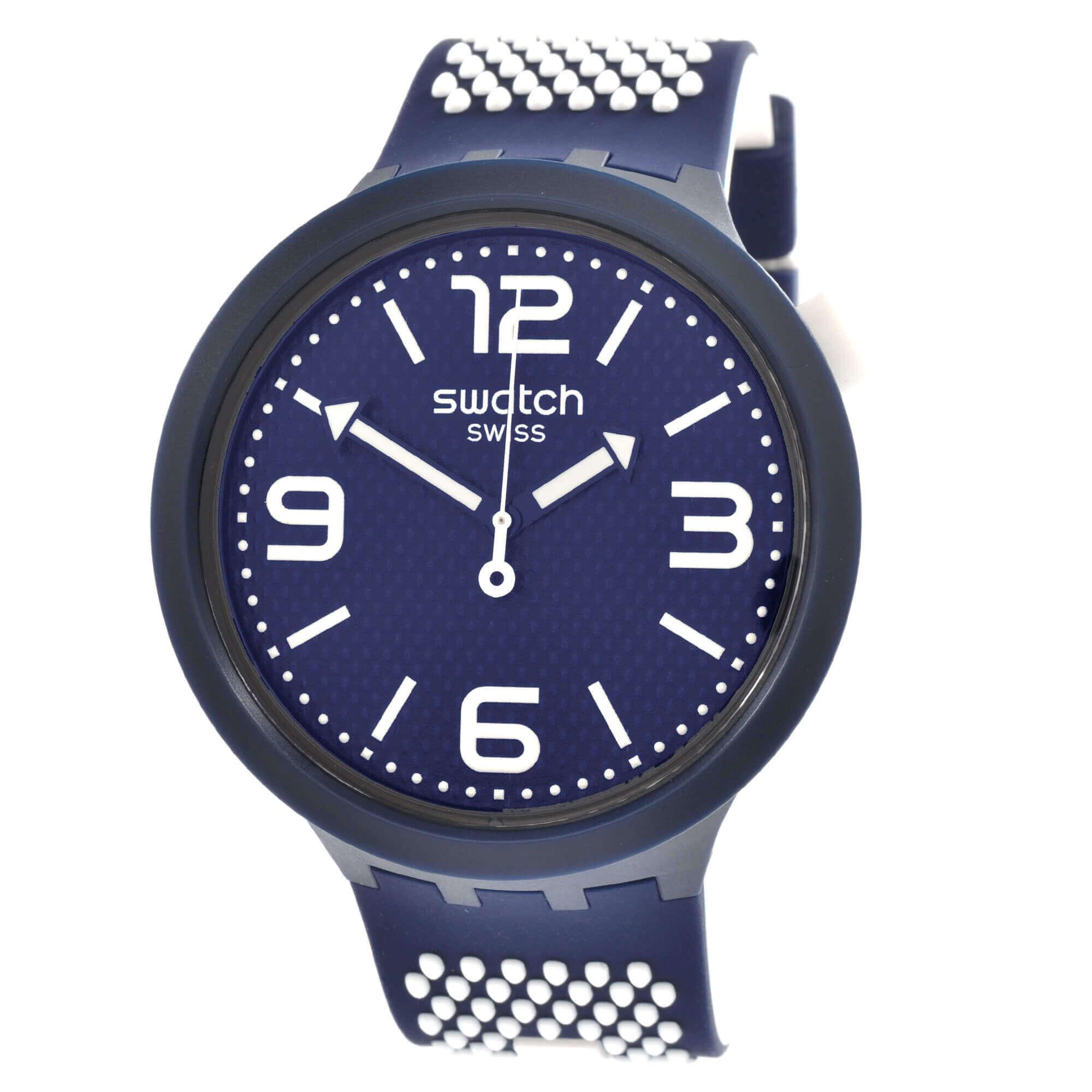 Swatch Men's Watch - Big Bold Bbcream Swiss Quartz Blue Dial Rubber St
