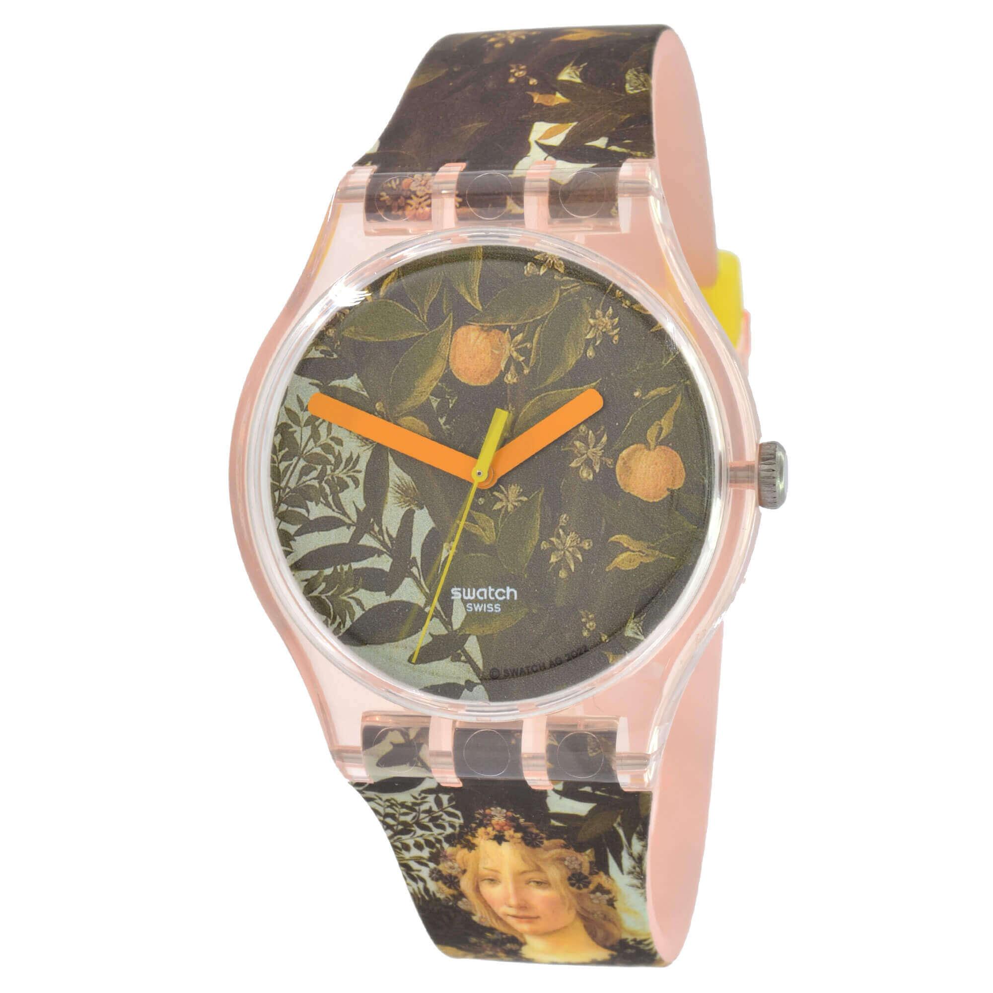 Swatch Unisex Watch - Swatch Art Journey 2023 Green Dial Silicone Strap ...