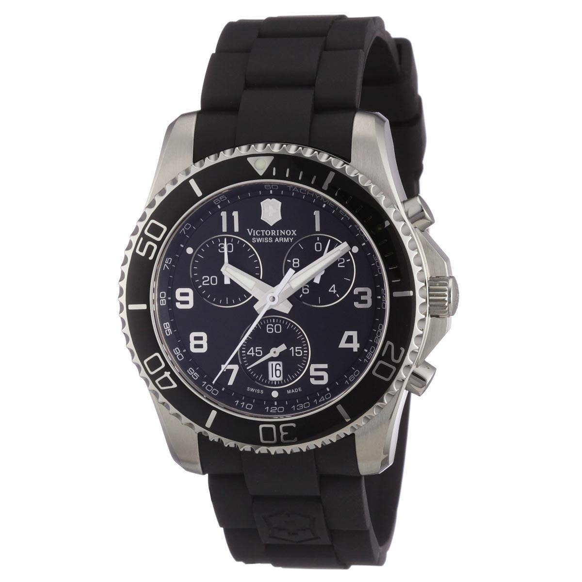 Swiss Army 241431 Men's Maverick Black Dial Black Rubber Strap ...