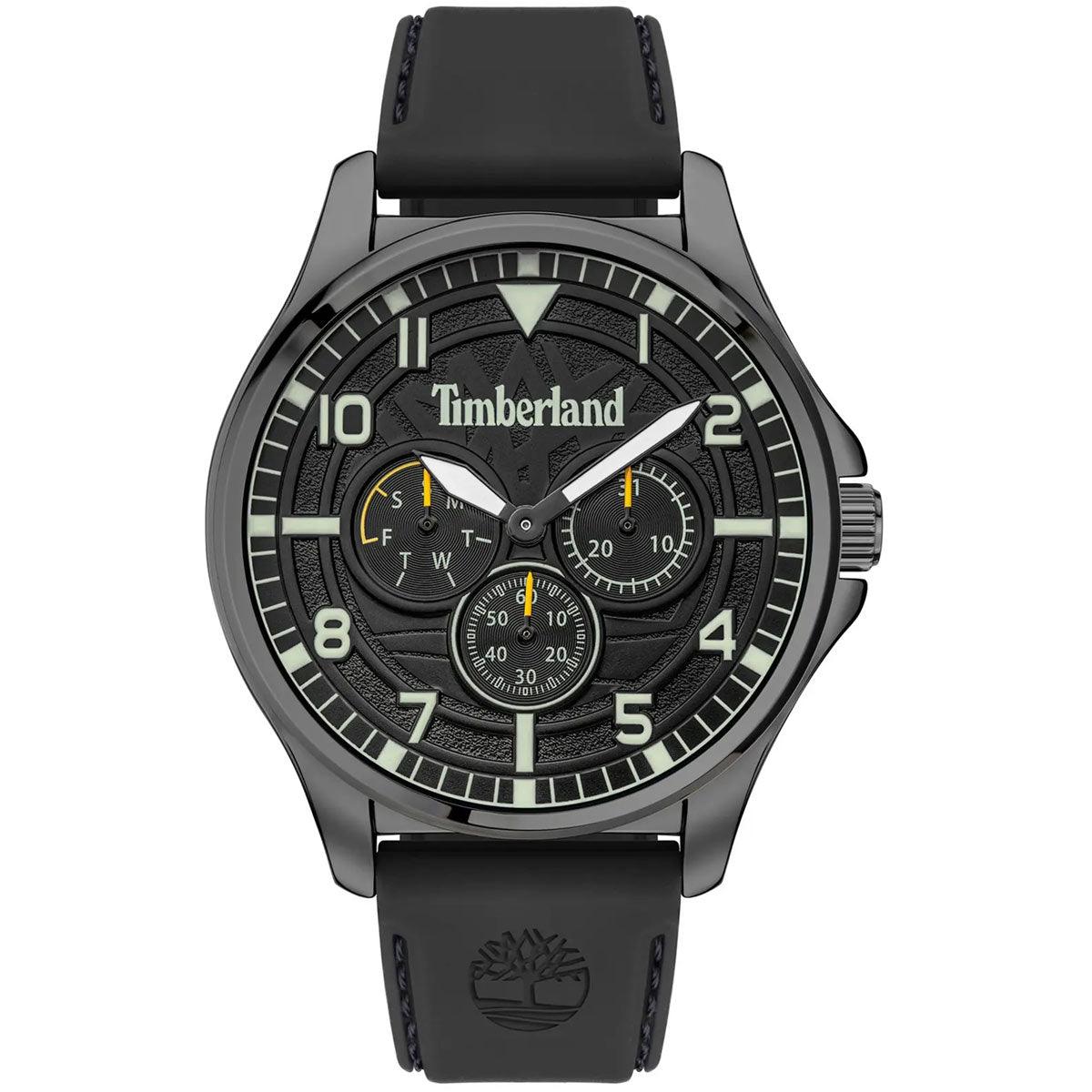 Timberland Men's Chronograph Watch - Black Silicone Rubber Strap | TDW