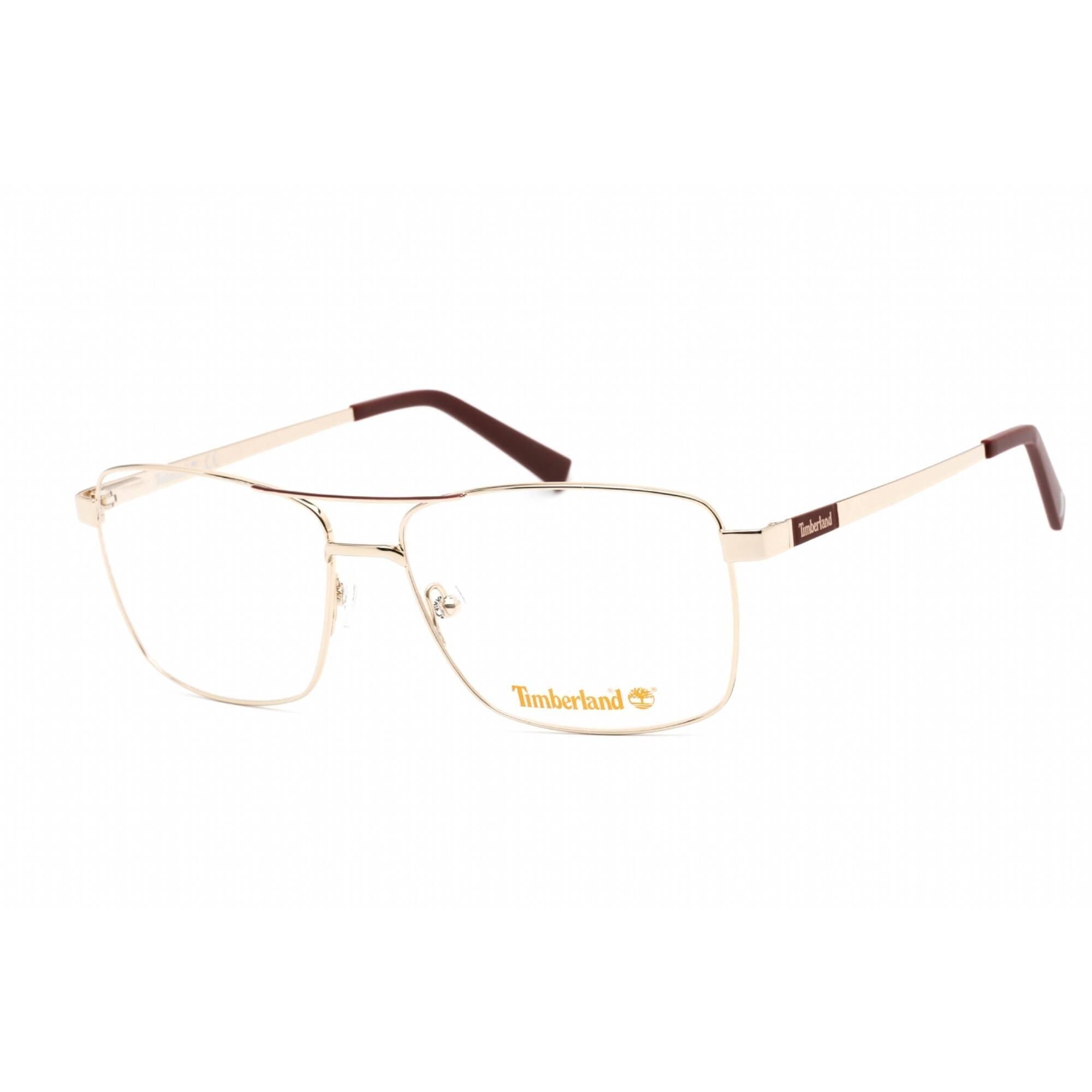 Timberland Men's Eyeglasses - Clear Lens Gold Metal Rectangular Frame