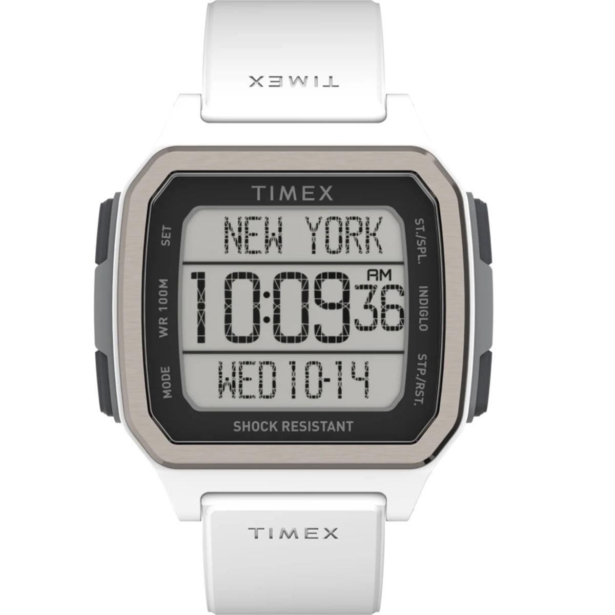 Timex Men's Watch - Command Urban Digital Grey Dial White Rubber Strap ...