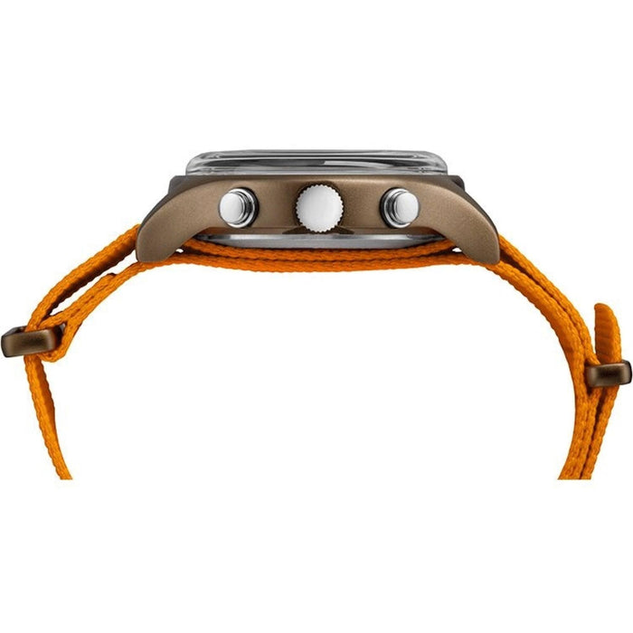 Timex Men's Watch - MK1 Quartz Chronograph Black Dial Orange Nylon ...
