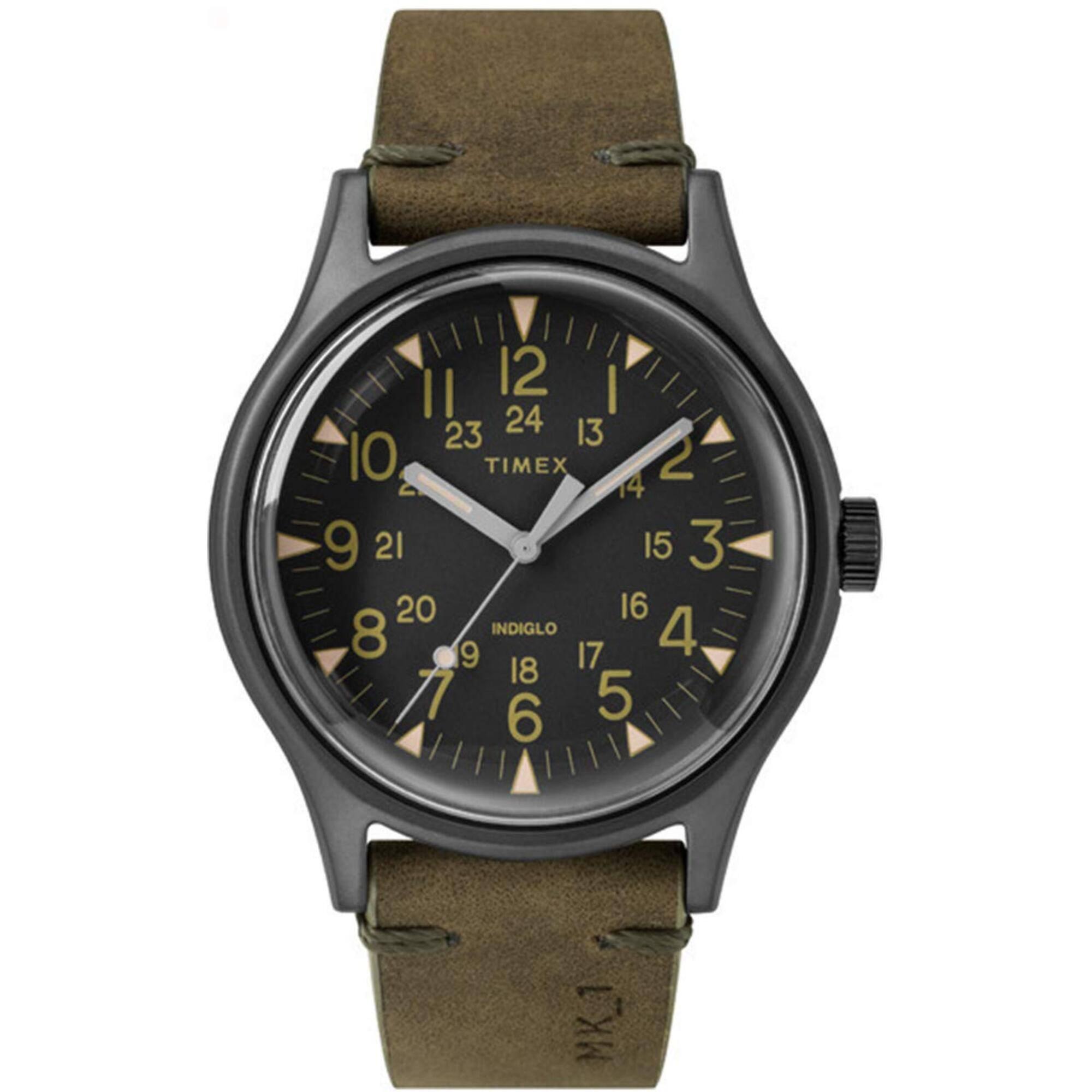 Timex Men's Watch - MK1 Quartz Gunmetal Stainless Steel Case Brown ...