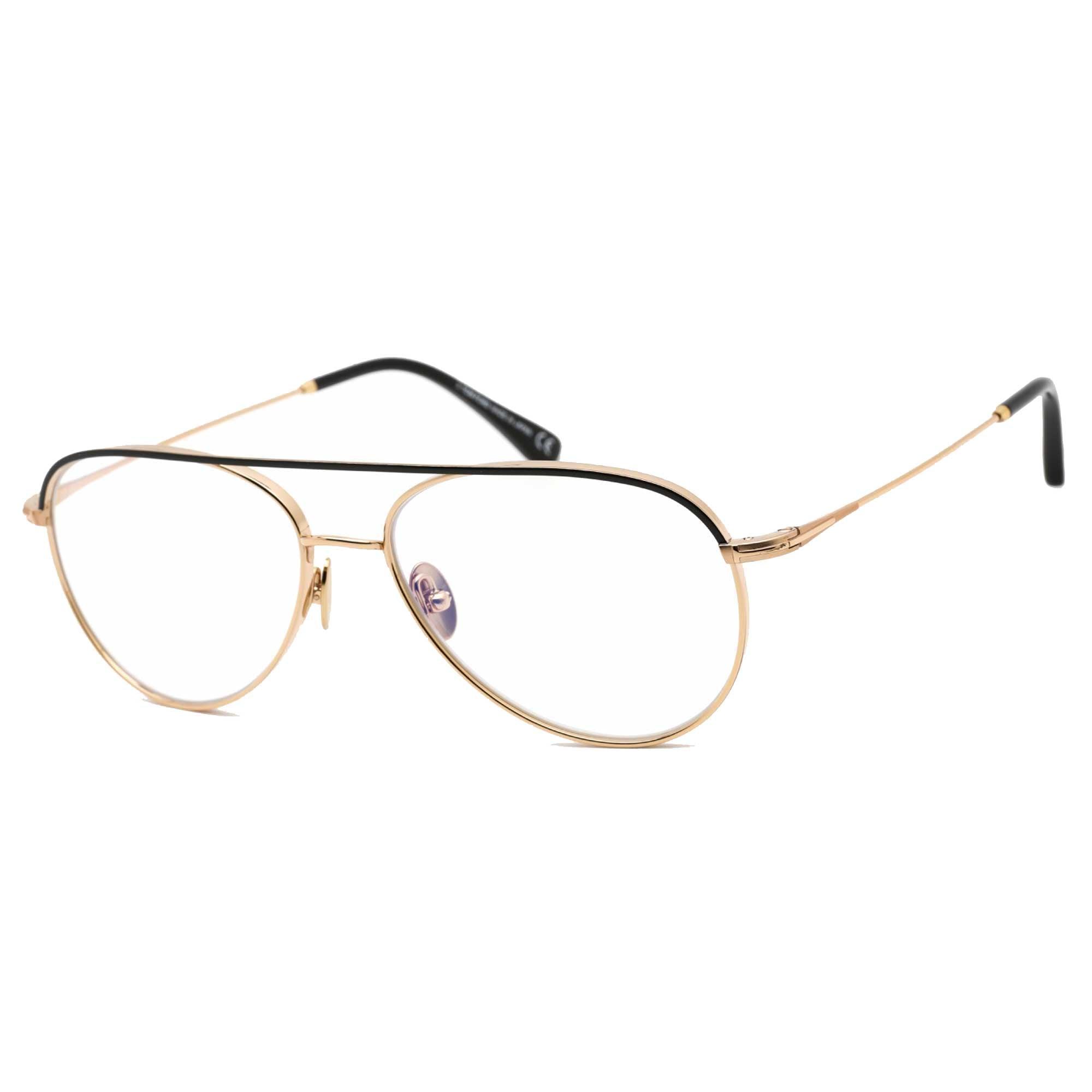 Tom Ford Men's Eyeglasses - Shiny Deep Gold Full-Rim Pilot Metal Frame
