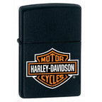 Zippo 218HDH252 Harley Davidson Logo Black Matte Powdercoat Classic Wi