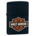 Zippo 218HDH252 Harley Davidson Logo Black Matte Powdercoat Classic Wi