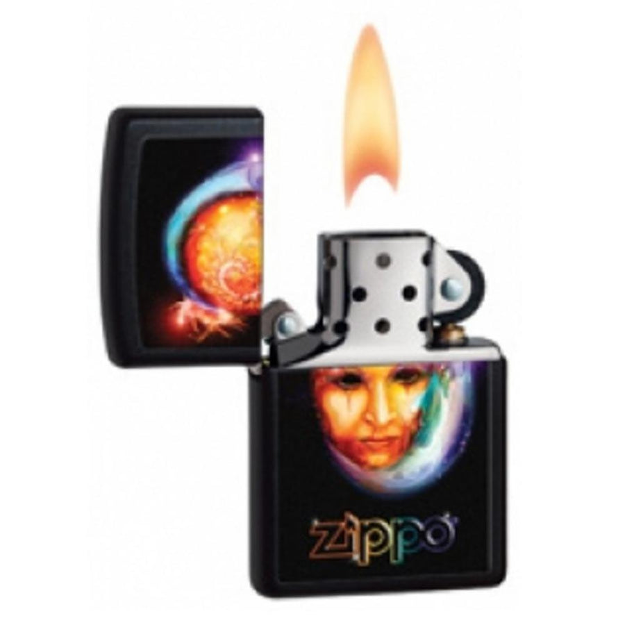 Zippo 28669 Venetian Mask Black Matte Classic Windproof Pocket Lighter
